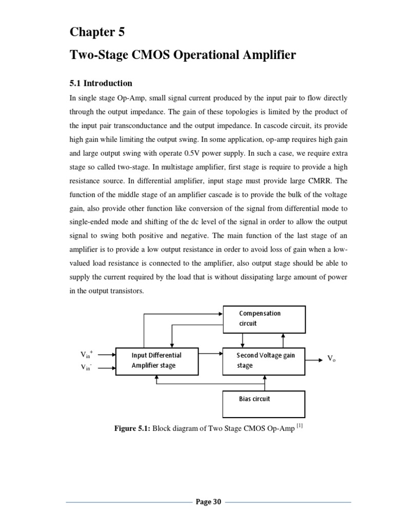 Chapter - 5 - Two Stage Cmos Op-Amp | PDF | Operational Amplifier | Amplifier