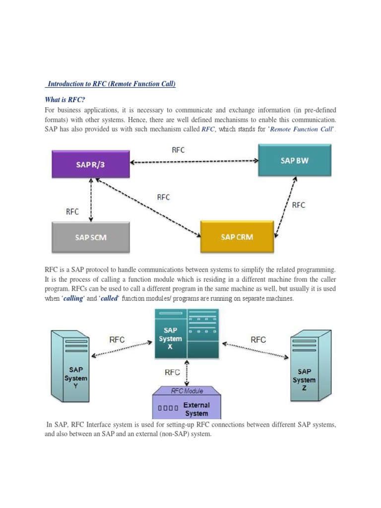 Introduction To RFC | PDF | Subroutine | Application Programming Interface