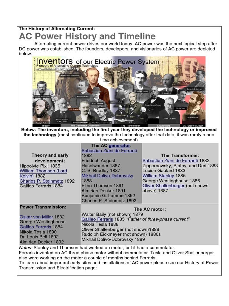The History of Alternating Current | PDF | Alternating Current ...