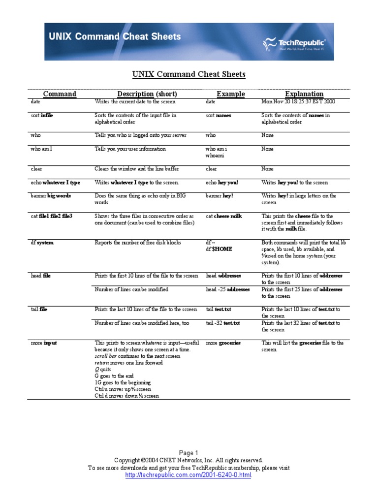 Unix Commands | PDF