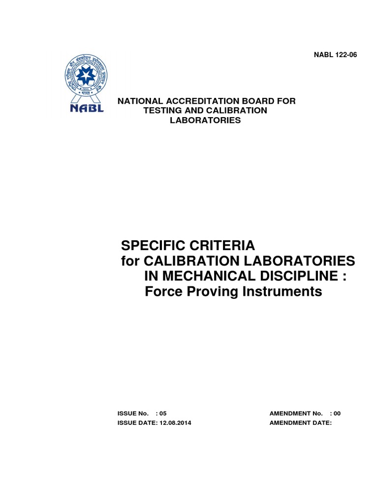 Calibration Criteria for Force Proving Instruments | PDF | Calibration ...