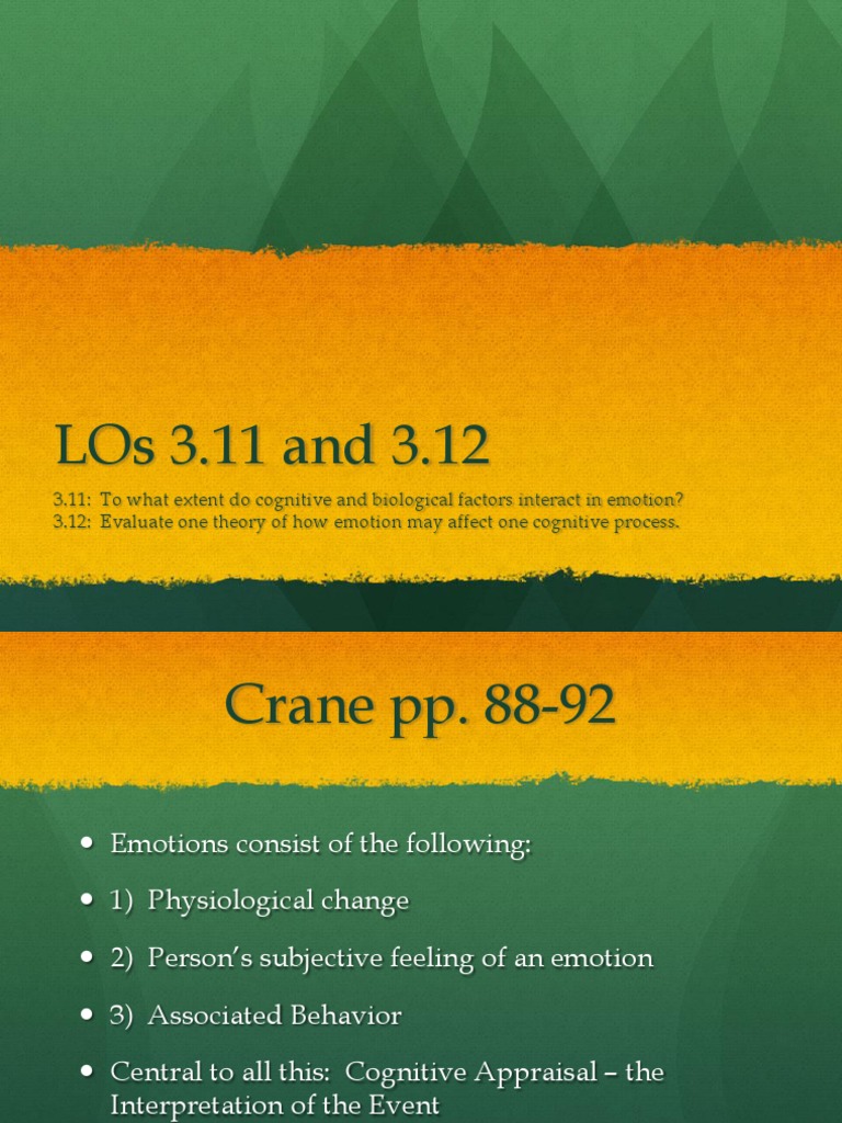 Lazarus Appraisal Theory | Subjective Experience | Emotions