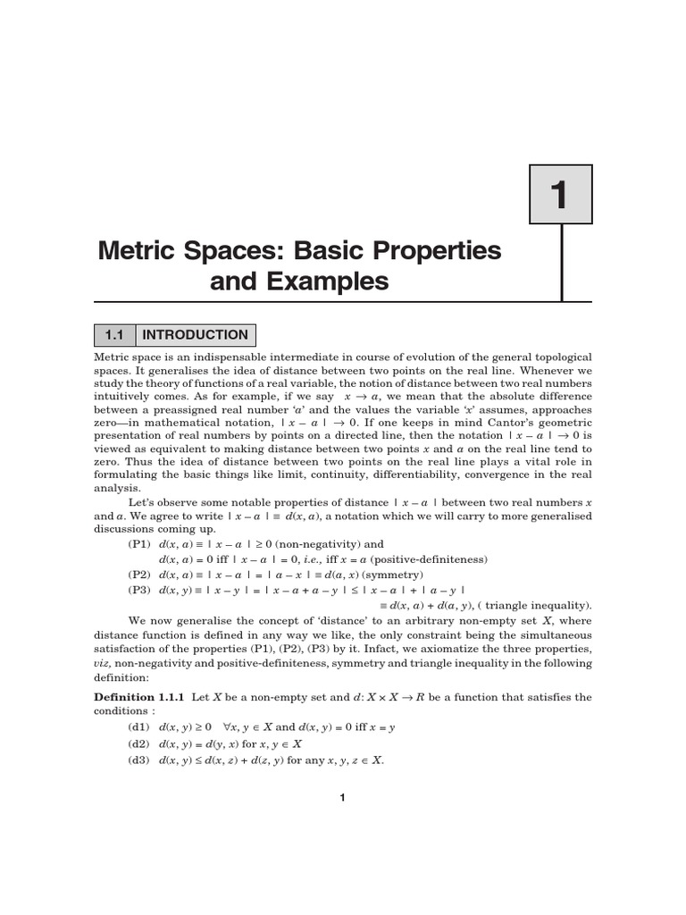 Metric Spaces | PDF | Metric (Mathematics) | Metric Space