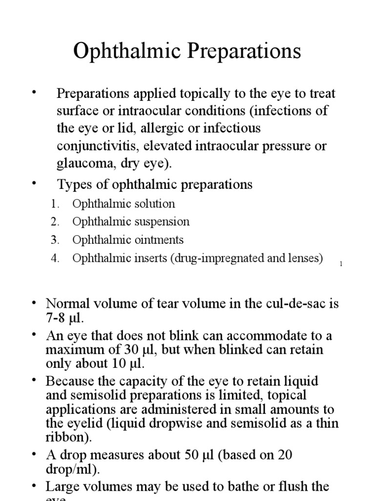 Ophthalmic Preparations | PDF | Contact Lens | Chemical Substances
