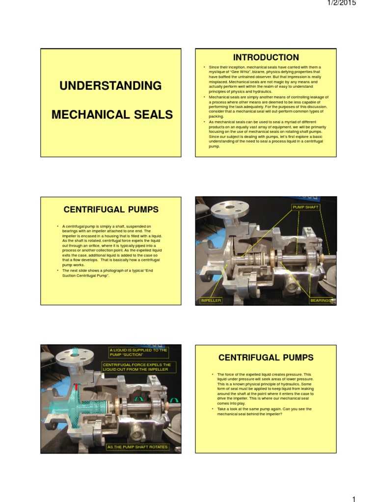 Mechanical Seal Understanding | PDF | Pump | Chemistry