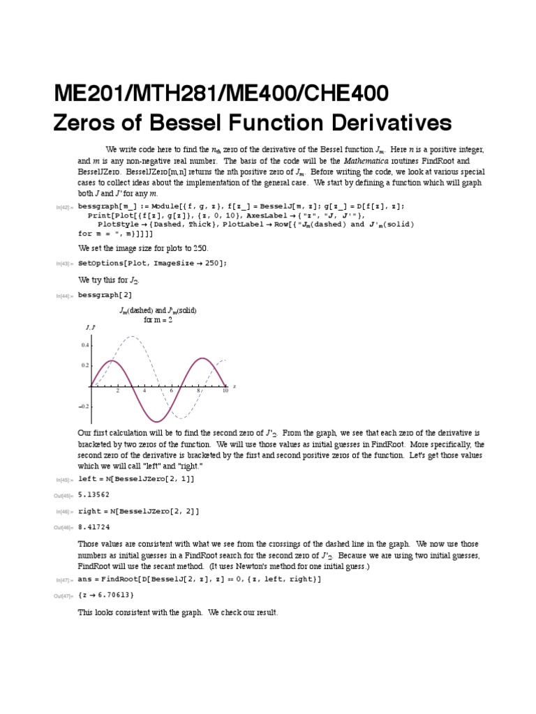Bessel Function Zeroes Derivative Function Mathematics 