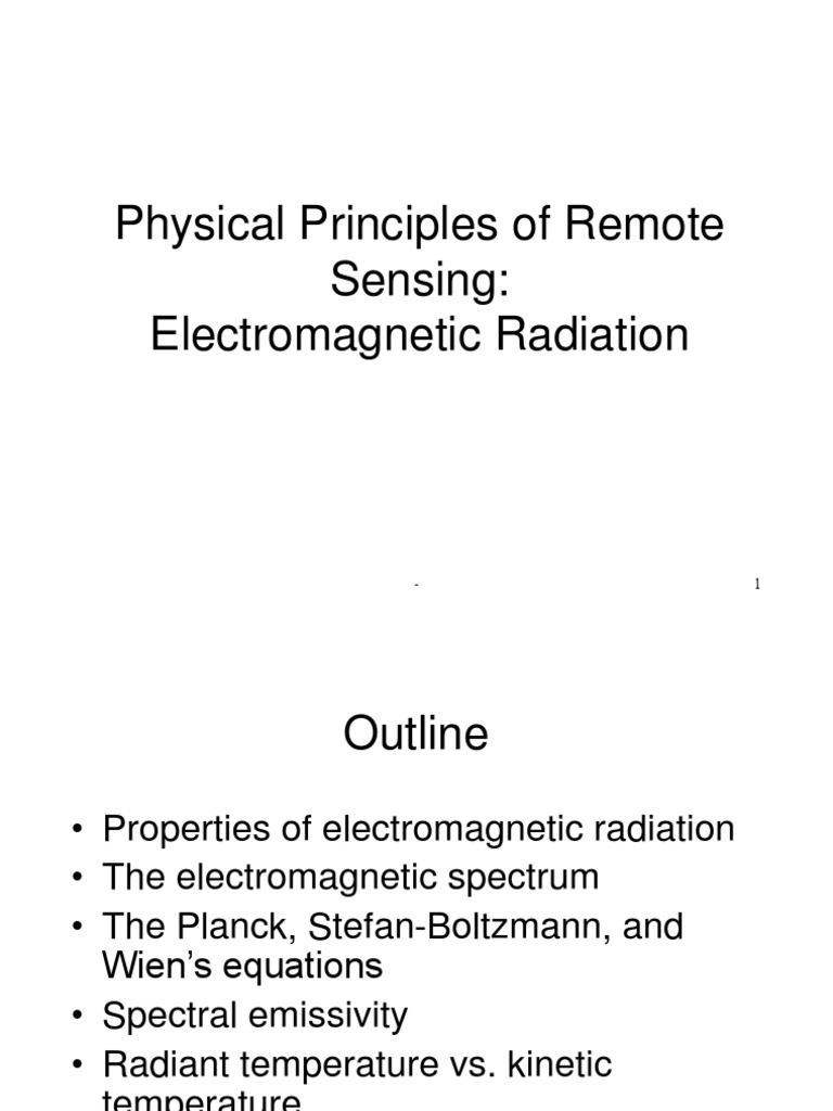 Physical Principles of Remote Sensing: Electromagnetic Radiation | PDF | Electromagnetic ...