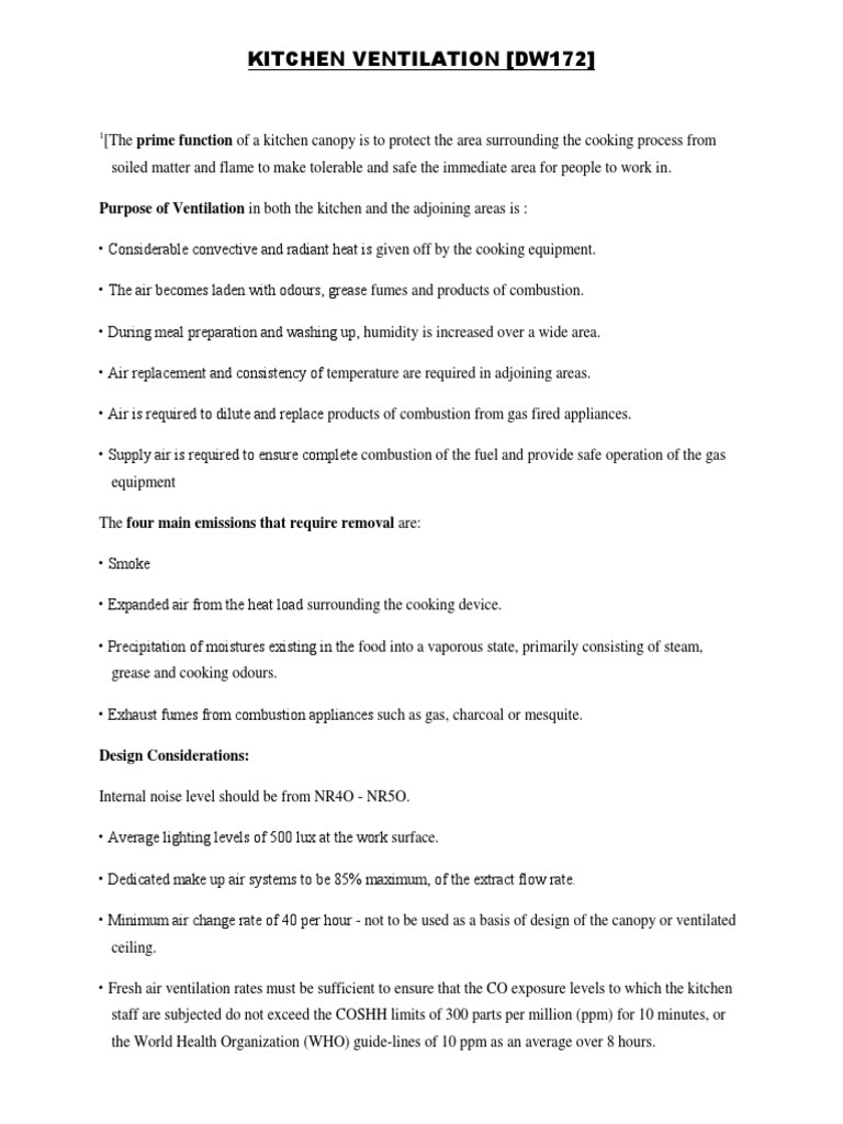 Kitchen ventilation design guide | PDF | Ventilation (Architecture ...