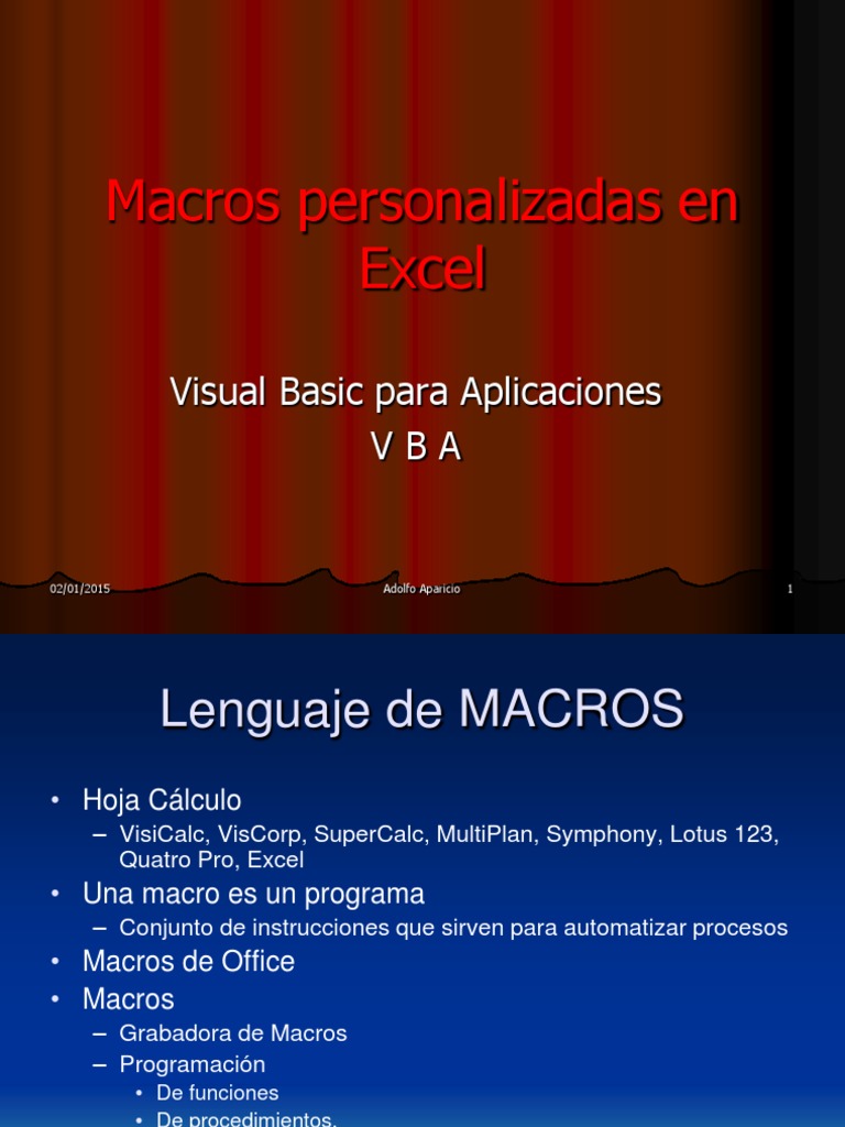 Macros y POO en Excel VBA | PDF | Objeto (informática) | Visual Basic para Aplicaciones