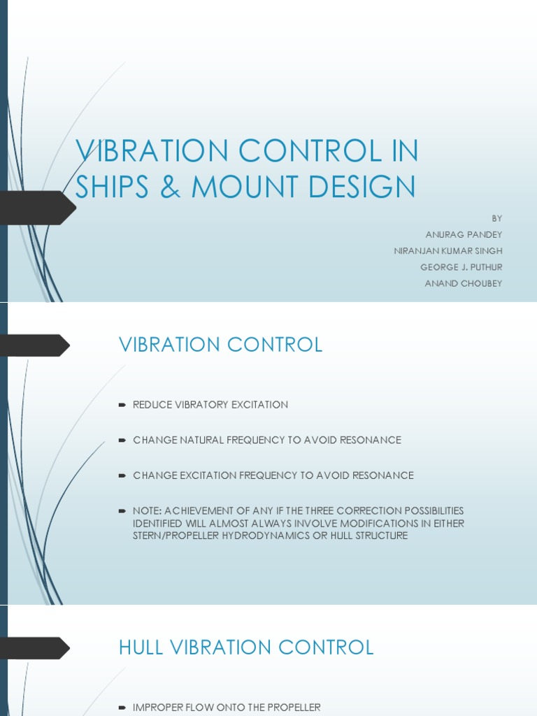 Vibration Control in Ships & Mount Design | PDF | Propeller | Resonance