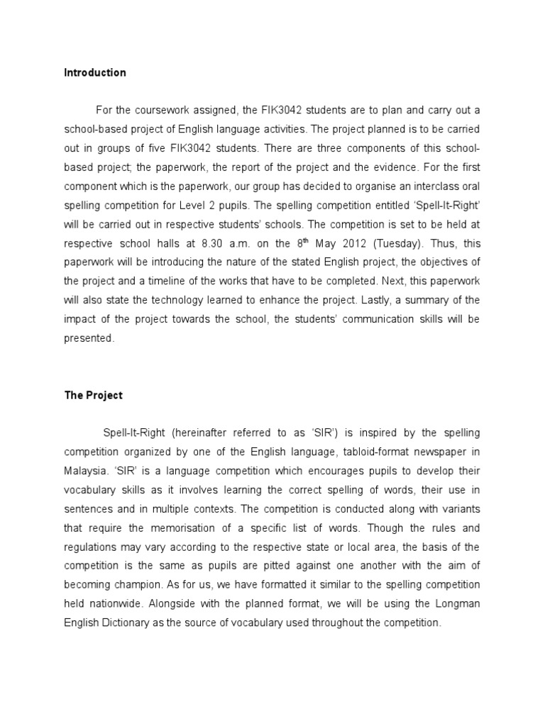 FIK3042 Groupwork Spelling Bee | PDF | Spelling | English Language