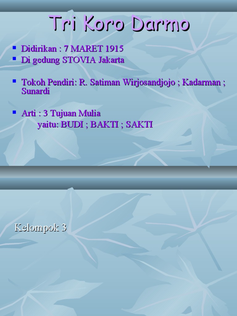 Tri Koro Darmo | PDF