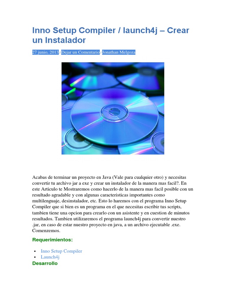 Inno Setup Compiler - Launch4j - Crear Un Instalador | PDF | Java (lenguaje de programación ...