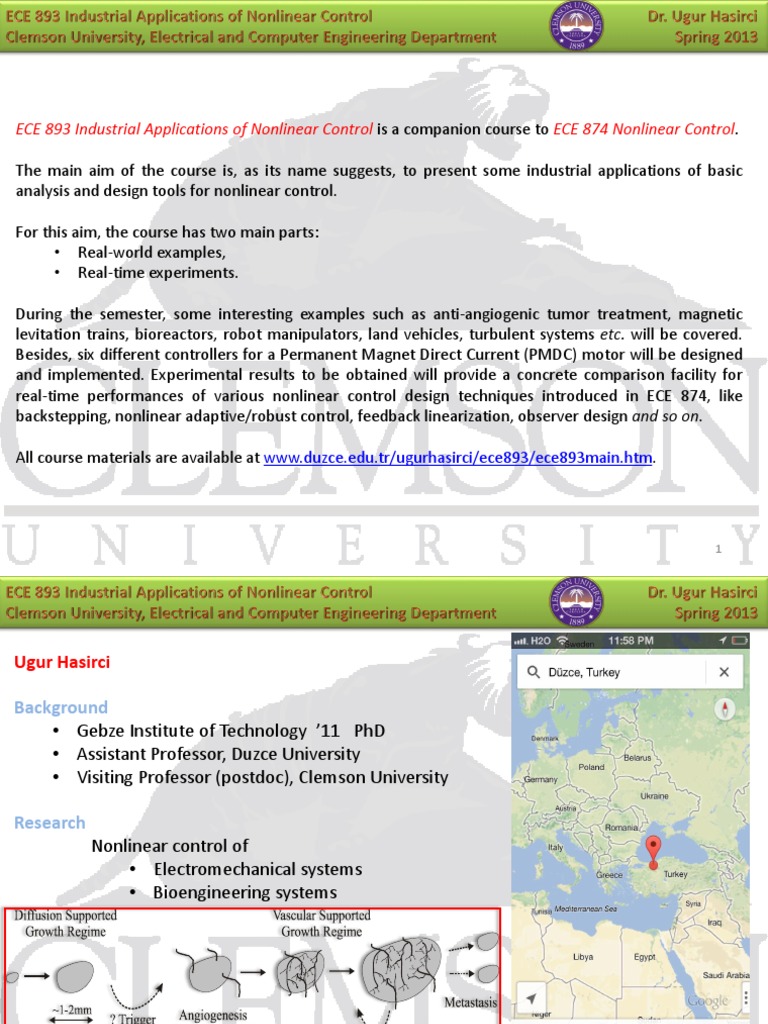 Lecture 1 Non Linear Control Download Free Pdf Control Theory Nonlinear System