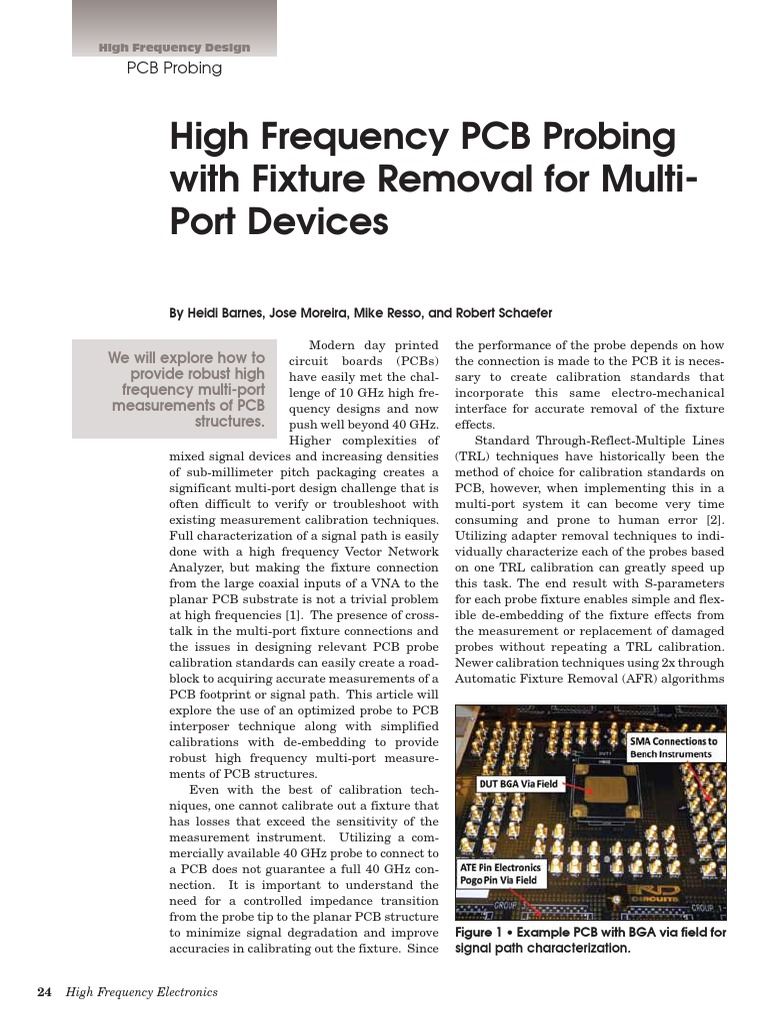 Simplified Calibration Techniques for Robust High Frequency Multi-Port ...