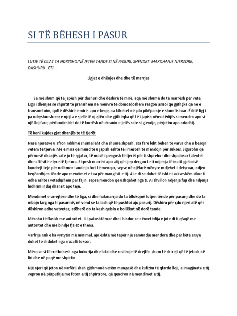 Si Të Bëhesh I Pasur | PDF