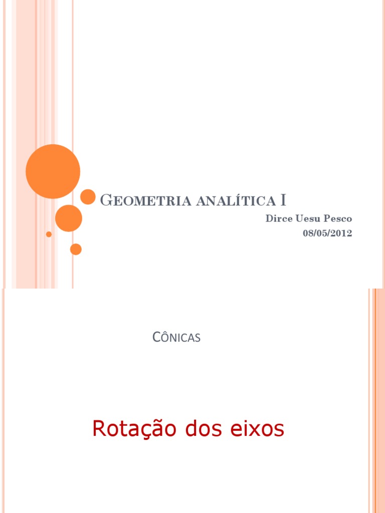 Rotação de Eixos em Cônicas | PDF | Equações | Geometria Analítica
