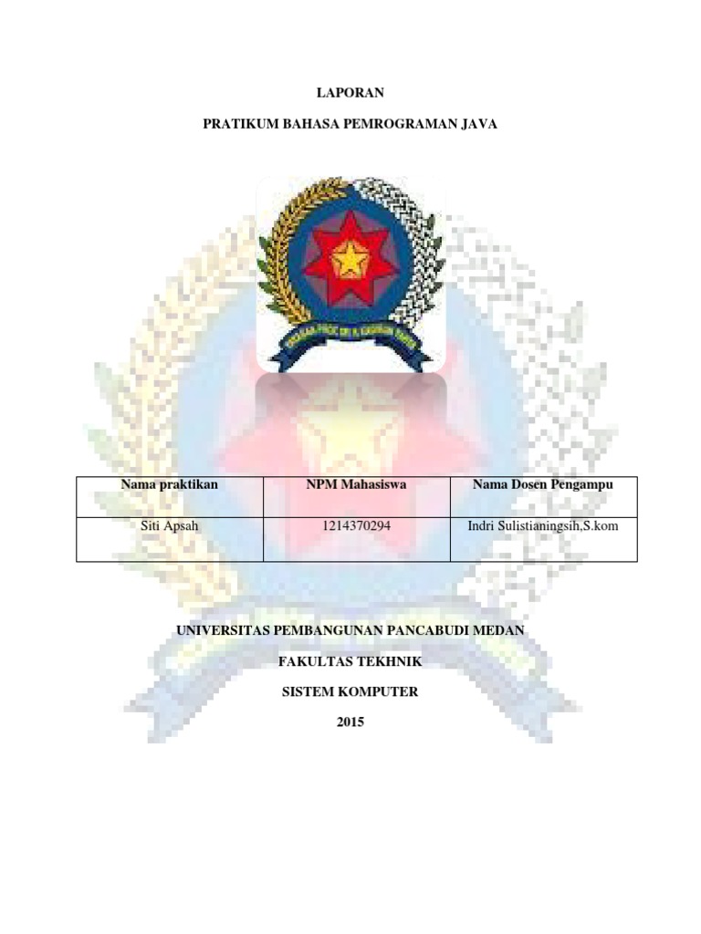 Laporan Praktikum Bahasa Pemrograman Java | PDF