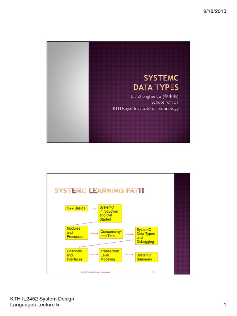 SystemC Data Types 2pages | PDF | Data Type | Integer (Computer Science)