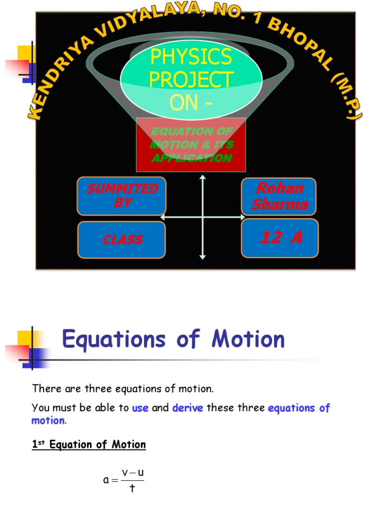 Equations of Motion Project Overview | PDF | Technology & Engineering