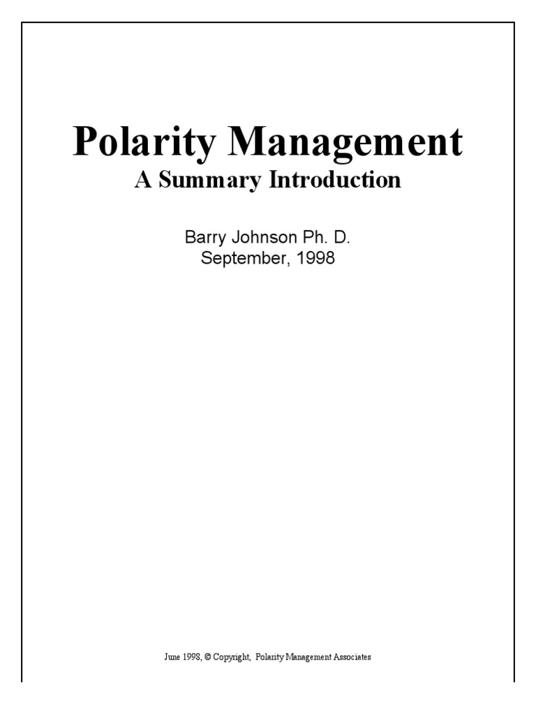 Barry Johnson - Polarity Management | PDF | Breathing | Sustainability