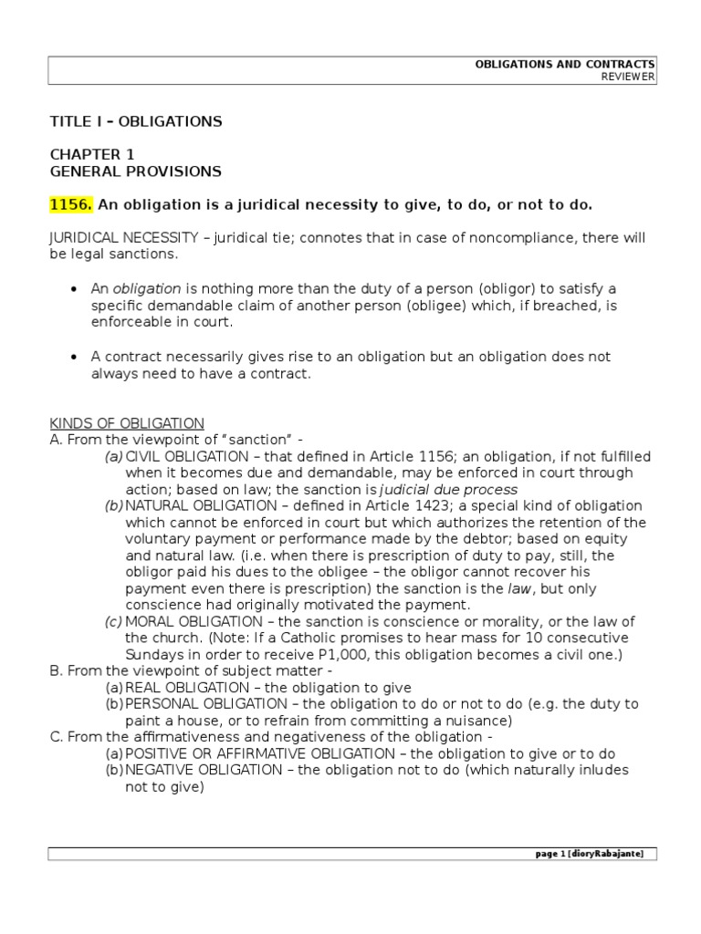 Oblicon Reviewer | PDF | Guarantee | Usury