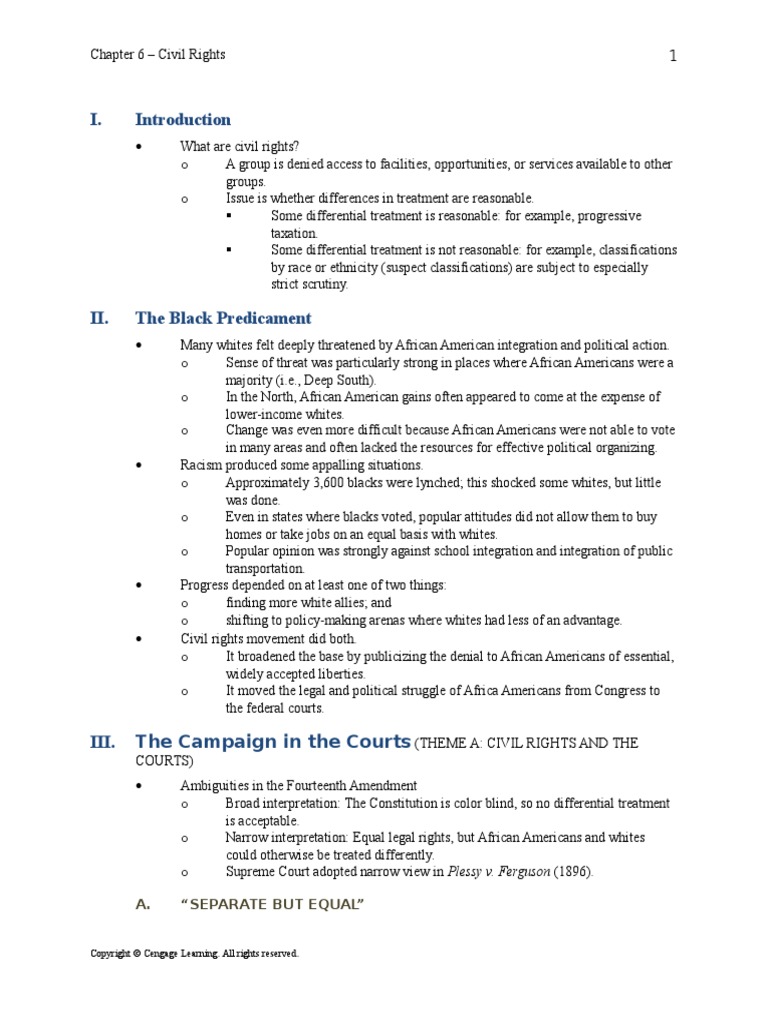 AP Government: Chapter Six: Civil Rights | PDF | Desegregation Busing ...
