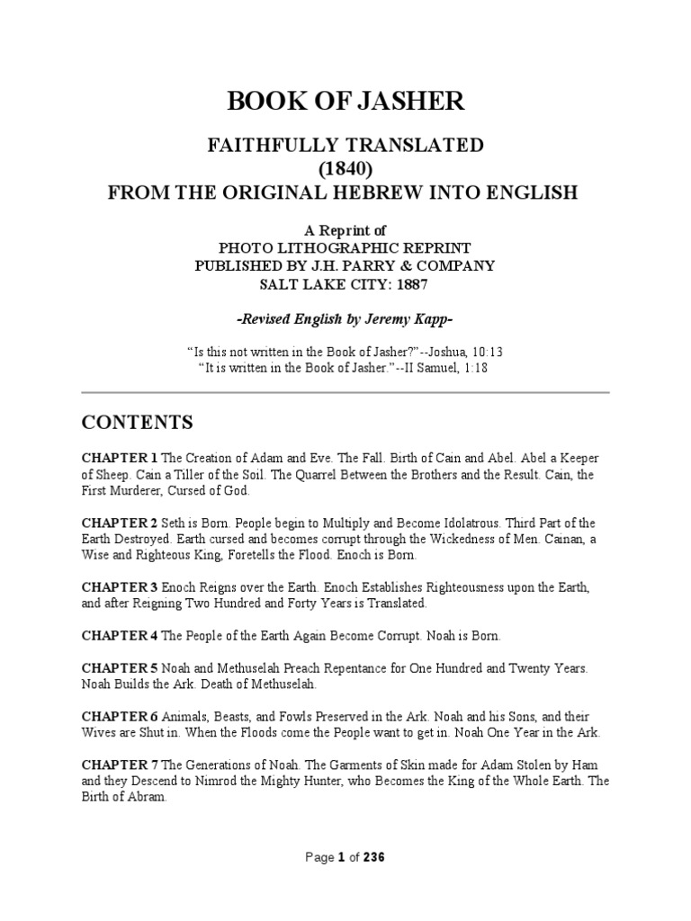 Book of Jasher (Revised English) | PDF | Jacob | Sarah