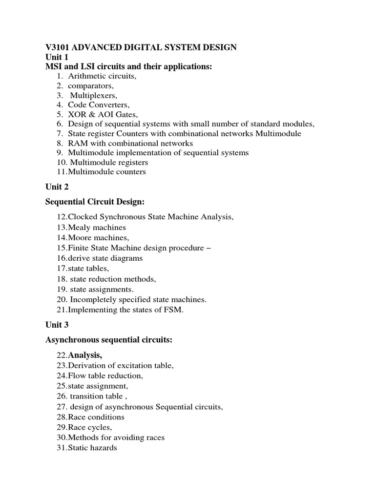 v3101 Advanced Digital System Design | PDF | Mosfet | Microcontroller