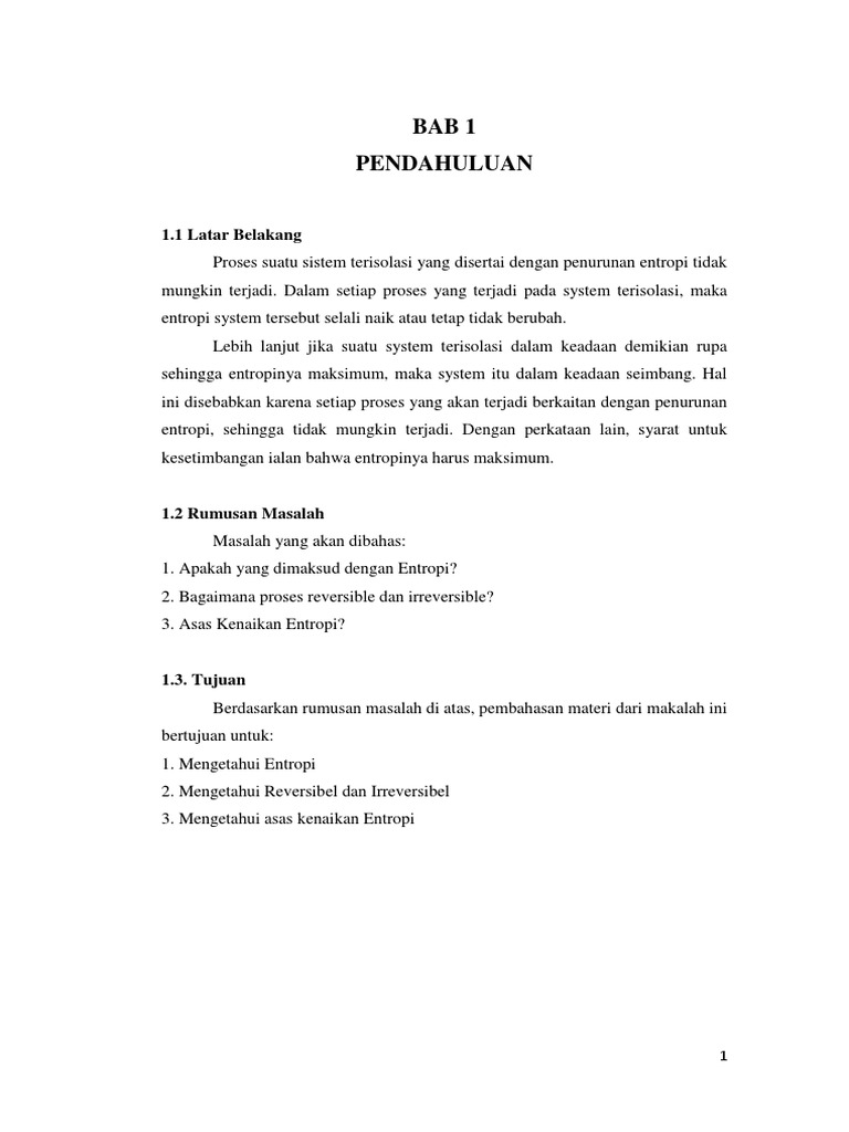 Tabel Entropi dan Konsep Dasar Entropi | PDF