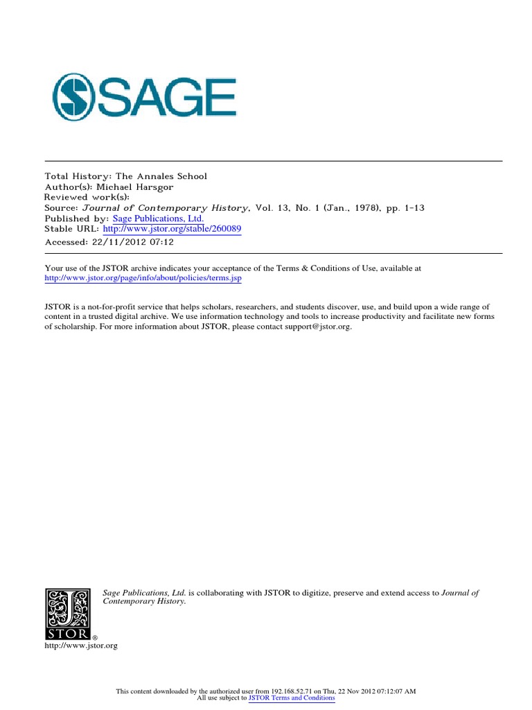 Annales School | Download Free PDF | Historiography | Historian