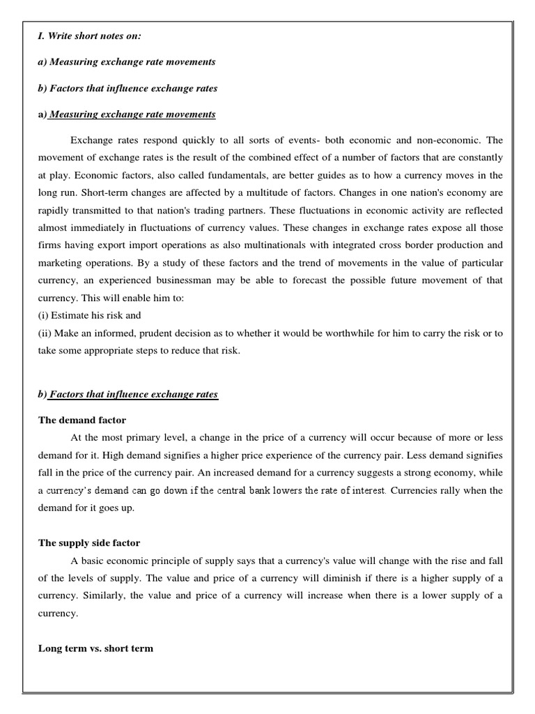 A) Measuring Exchange Rate Movements | PDF | American Depositary ...