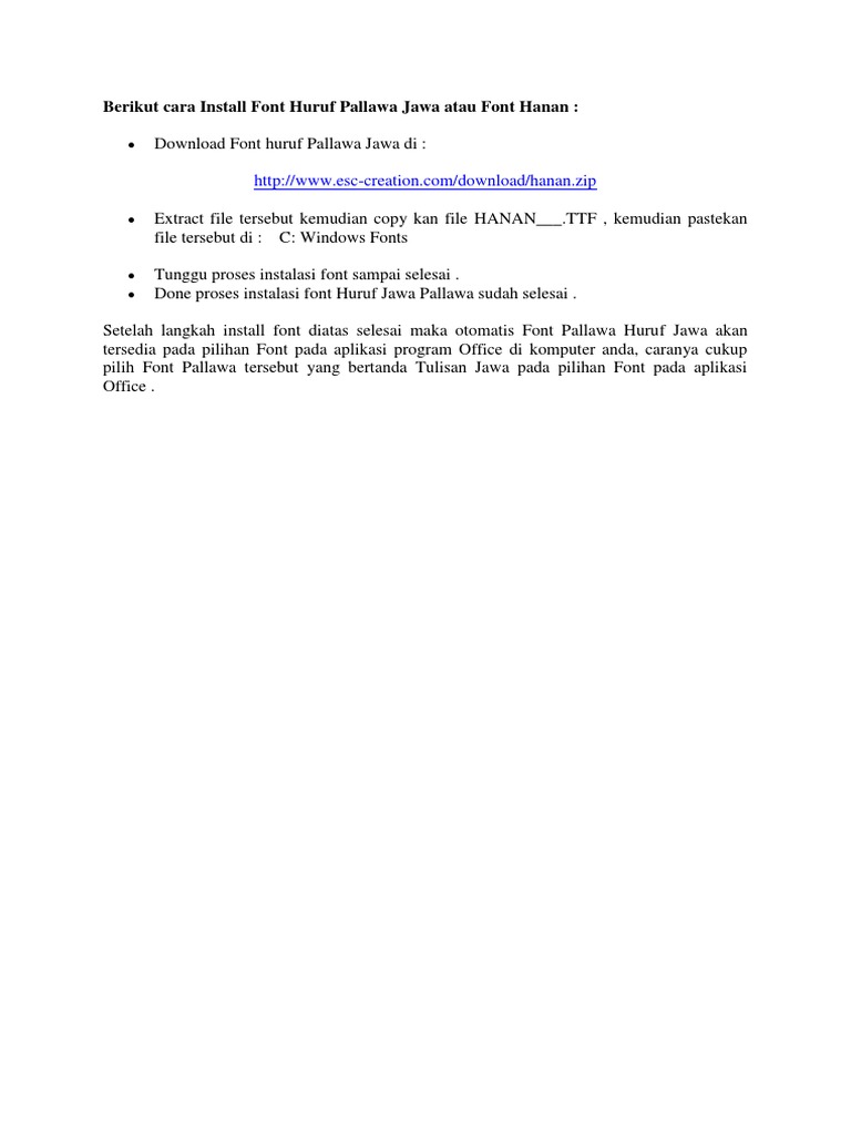 Berikut Cara Install Font Huruf Pallawa Jawa Atau Font Hanan | PDF