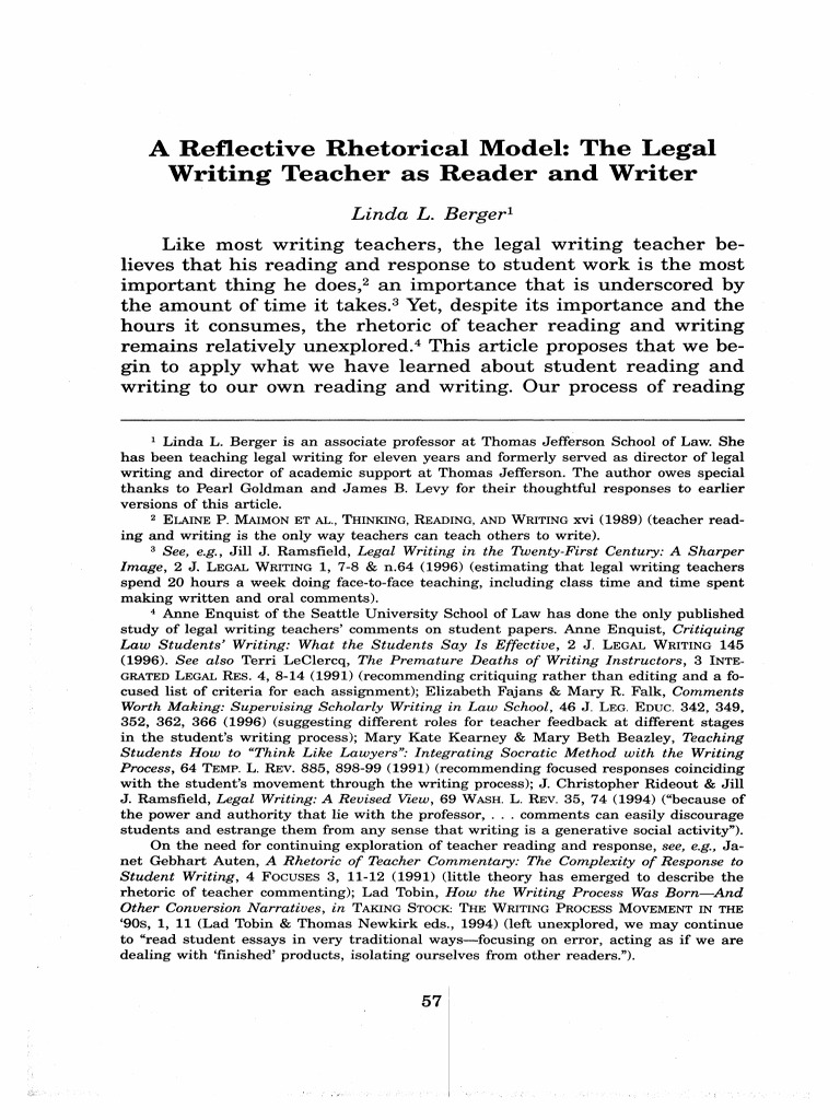The Legal Writing | PDF | Rhetoric | Reading (Process)