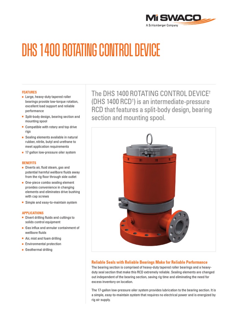 Mpd Dhs 1400 Rcd | Bearing (Mechanical) | Drilling Rig | Free 30-day ...