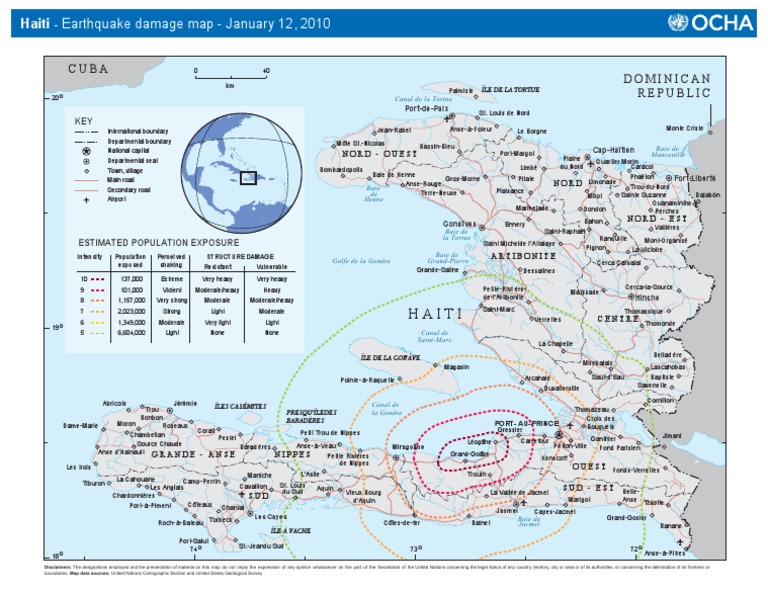 OCHA Map of Haiti Quake Epicenter | PDF | Haïti | Géophysique