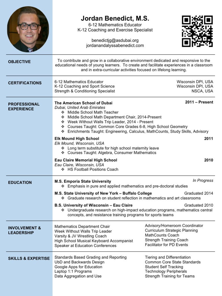 Resume - Jordan Benedict | Download Free PDF | Secondary School | Teachers
