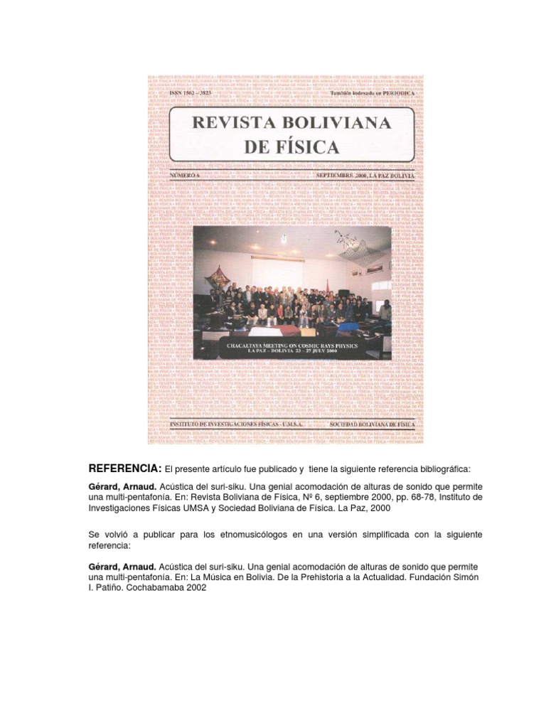 Acústica del Suri-Siku en Bolivia | PDF | Escala (música) | Cent (Música)