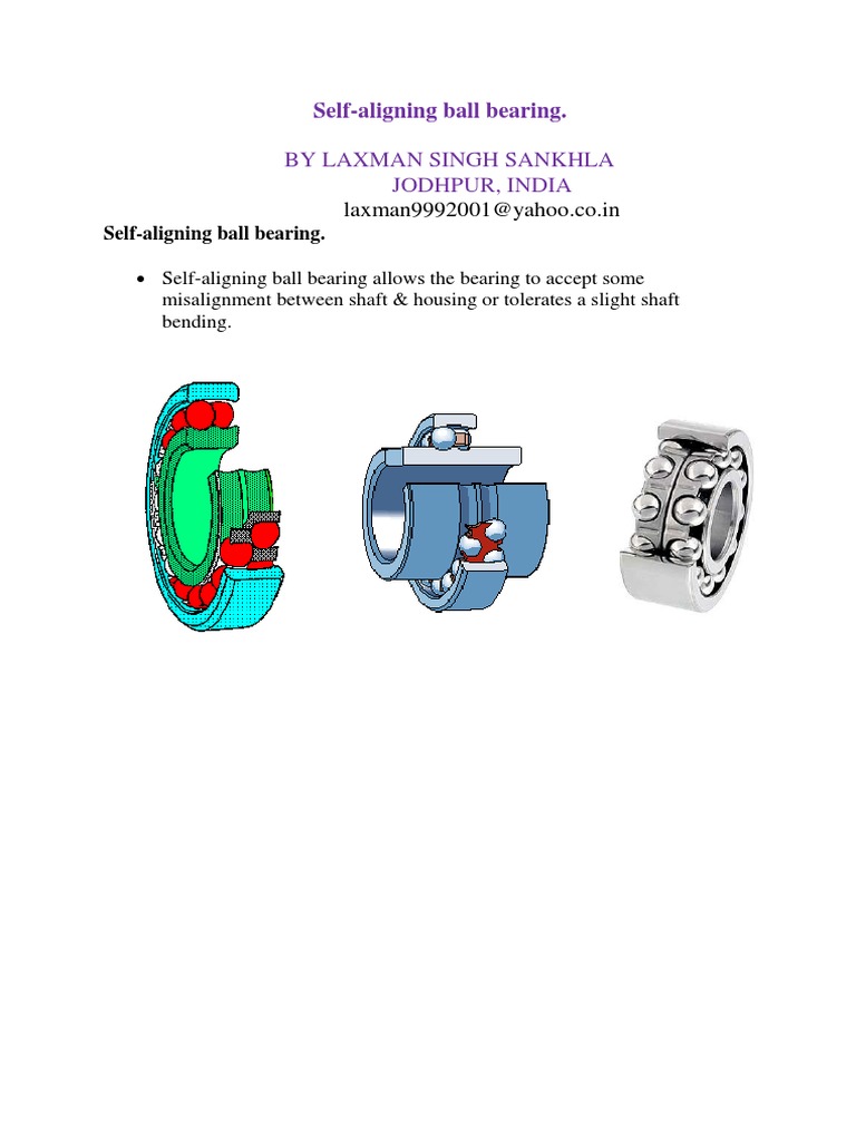 Self-Aligning Ball Bearing Overview | PDF
