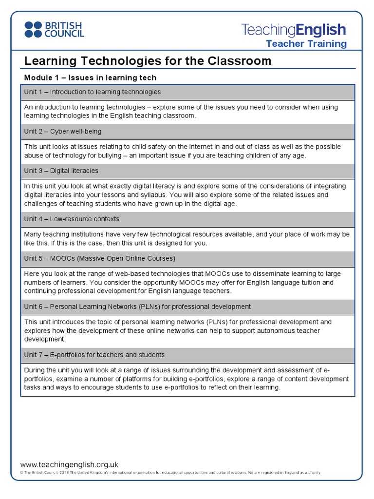 TE - TT - Learning Technologies - Course Outline - 0 PDF | PDF
