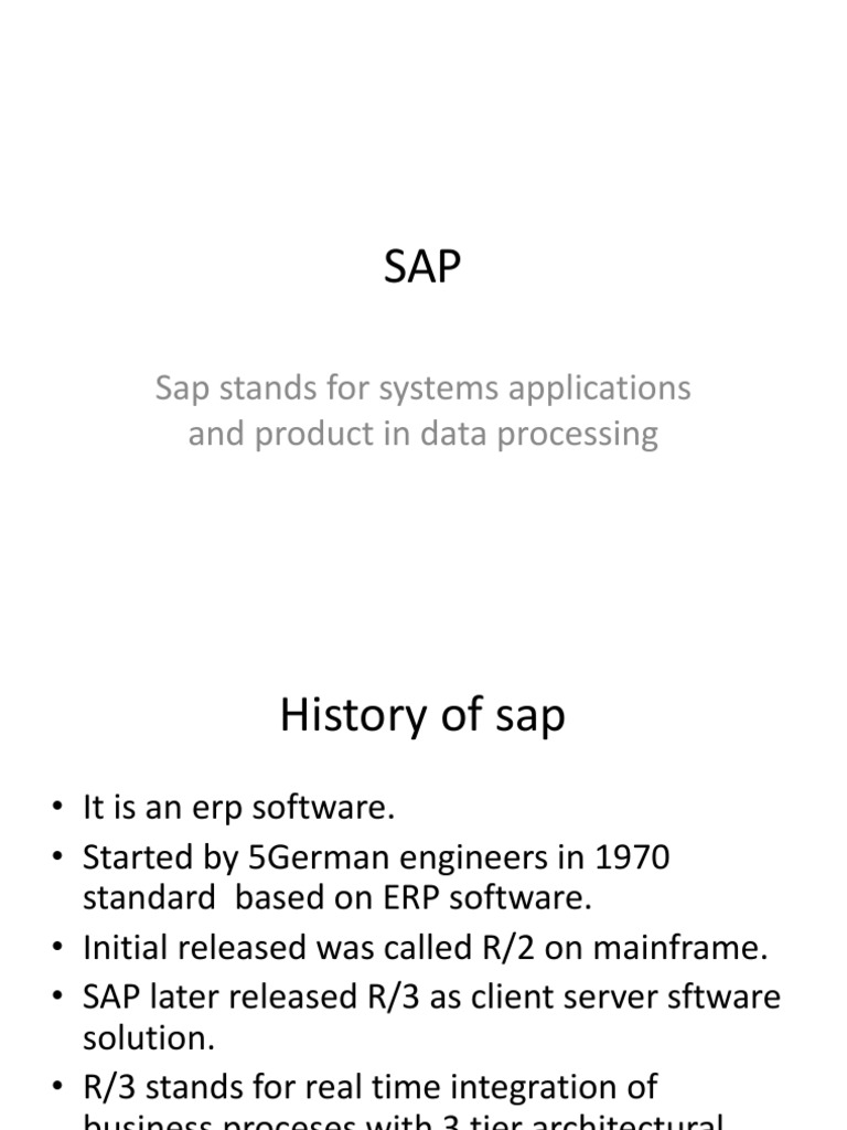 Sap Stands For Systems Applications and Product in Data Processing | PDF