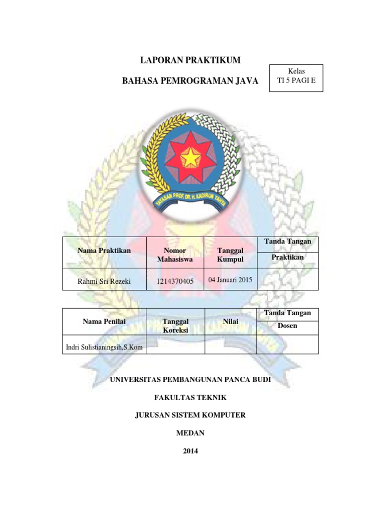 Laporan Praktikum Bahasa Pemprograman Java | PDF