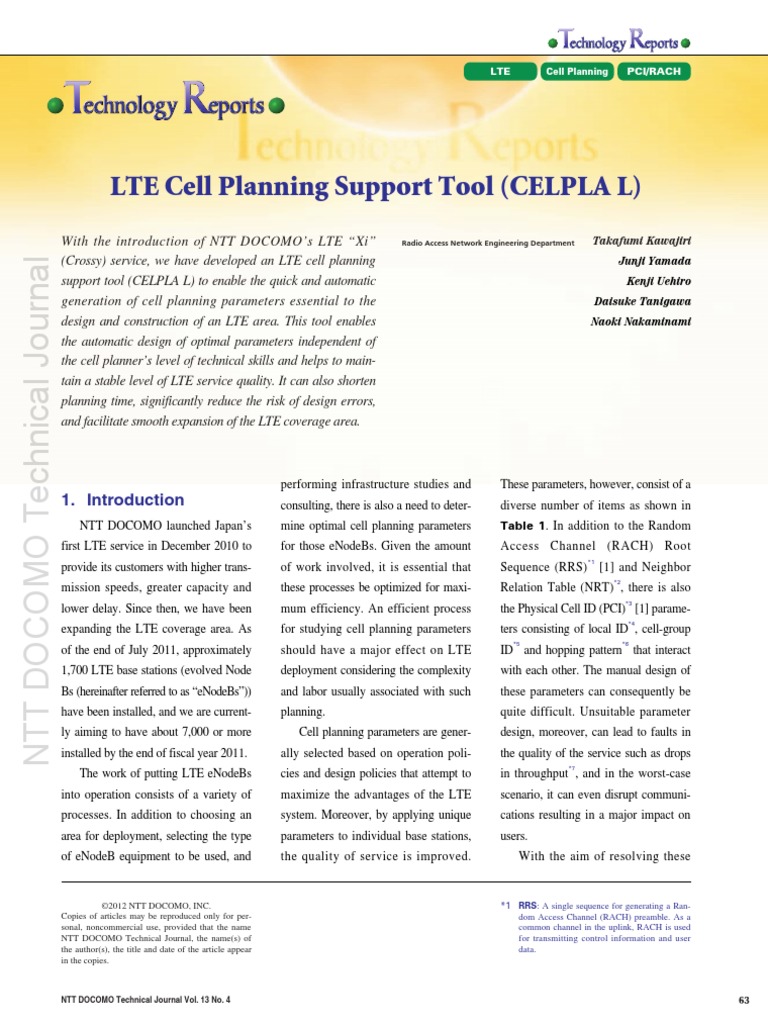 LTE Cell Planning Support Tools | PDF | Lte (Telecommunication) | Parameter (Computer Programming)