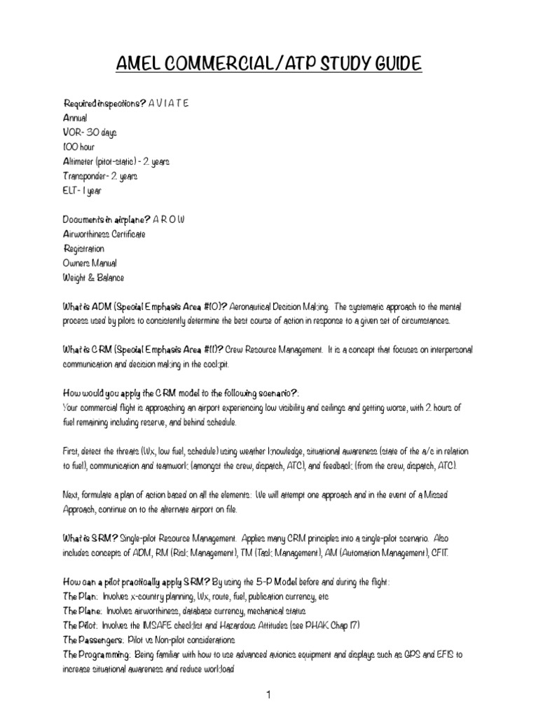 ATP Multi Engine Study Guide | PDF | Landing Gear | Vehicle Parts
