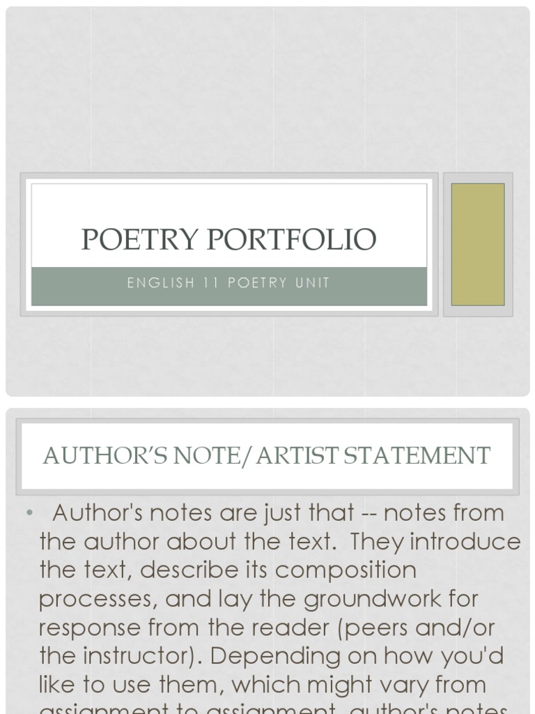 Poetry Portfolio | PDF | Poetry | Cognitive Science