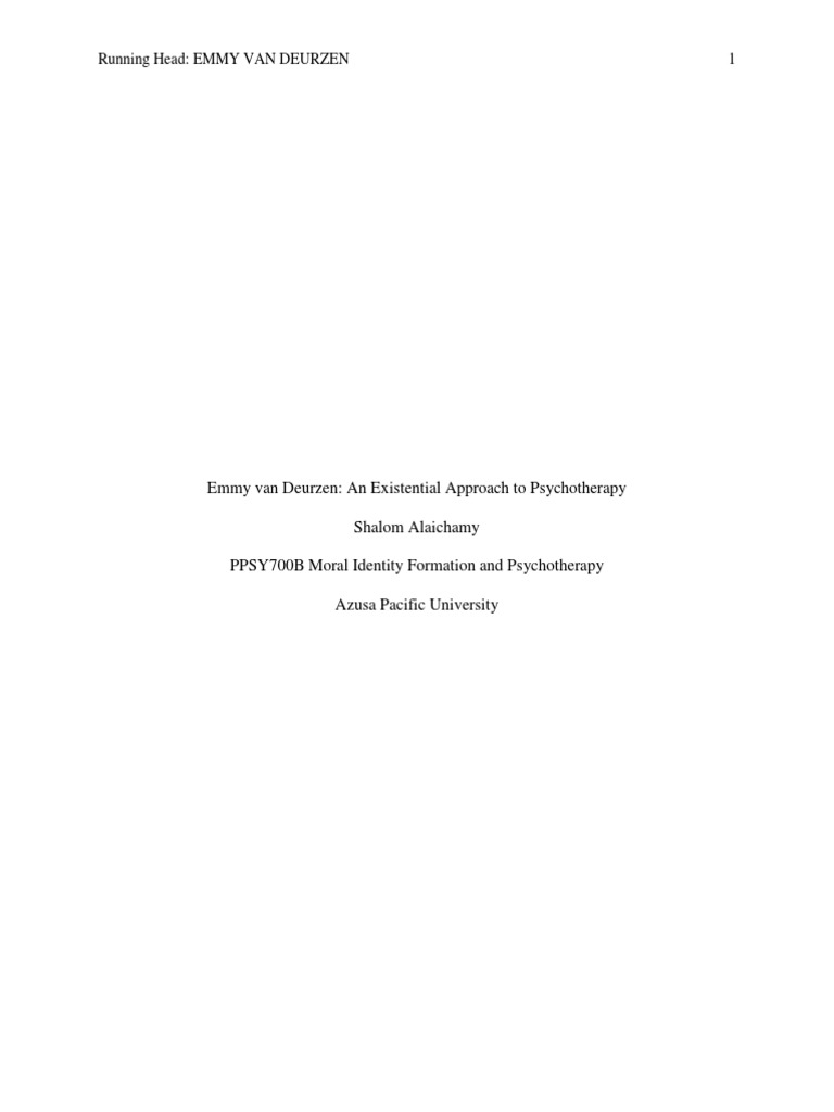 Emmy Van Deurzen - An Existential Approach To Psychotherapy | PDF ...