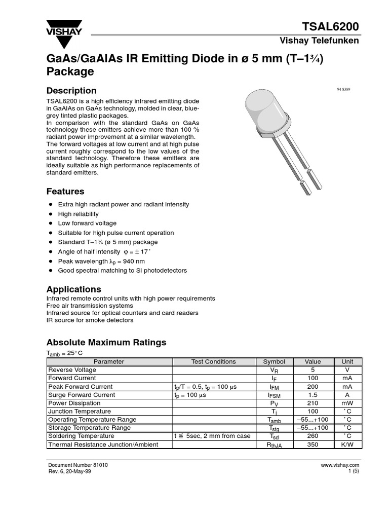 TSAL6200 | Infrared | Electronics