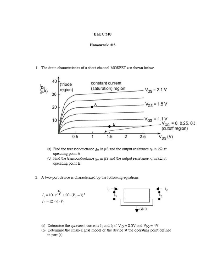 MOSFET Transconductance and Output Resistance Analysis | PDF