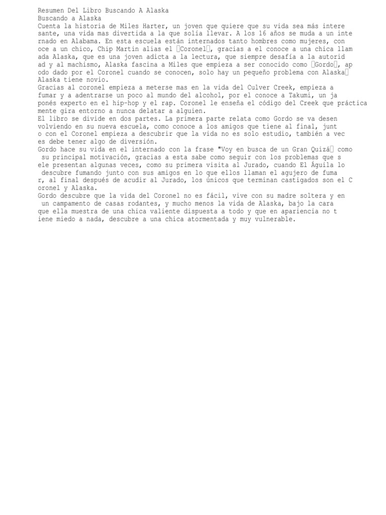 Buscando A Alaska | PDF
