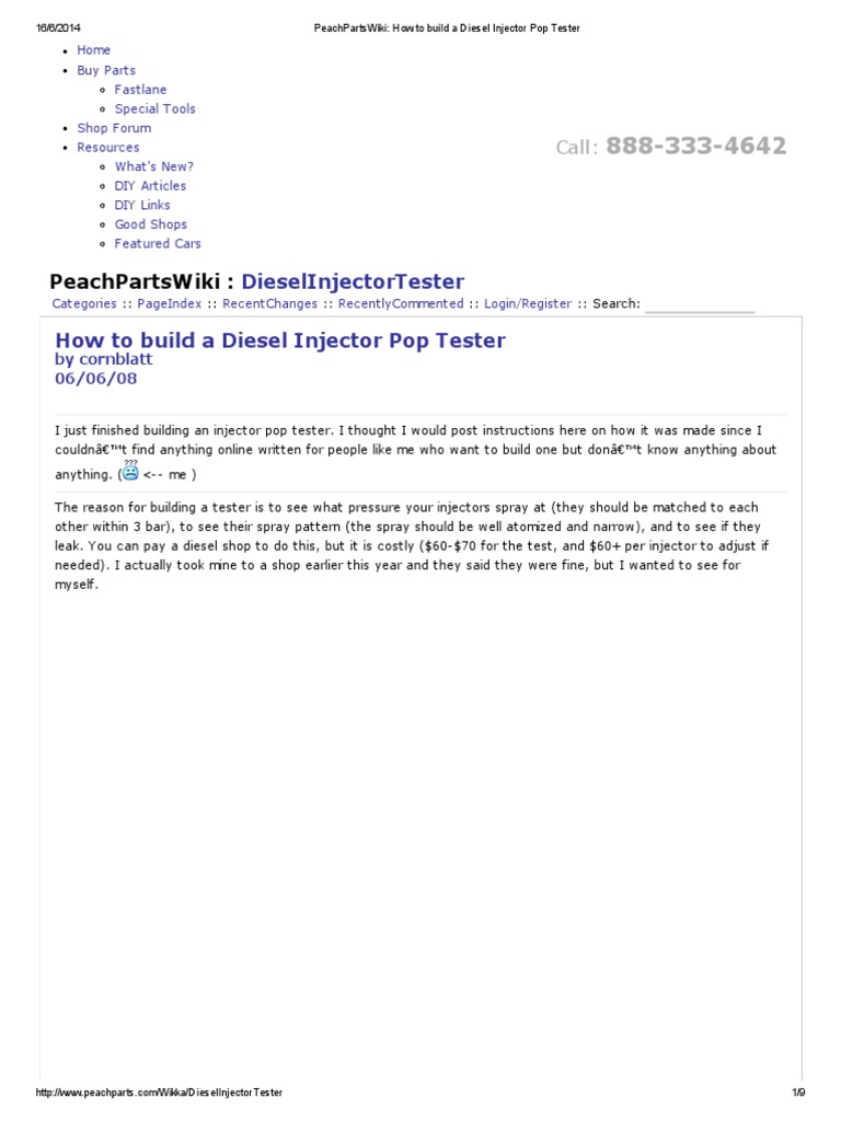 How To Build A Diesel Injector Pop Tester | PDF | Fuel Injection ...